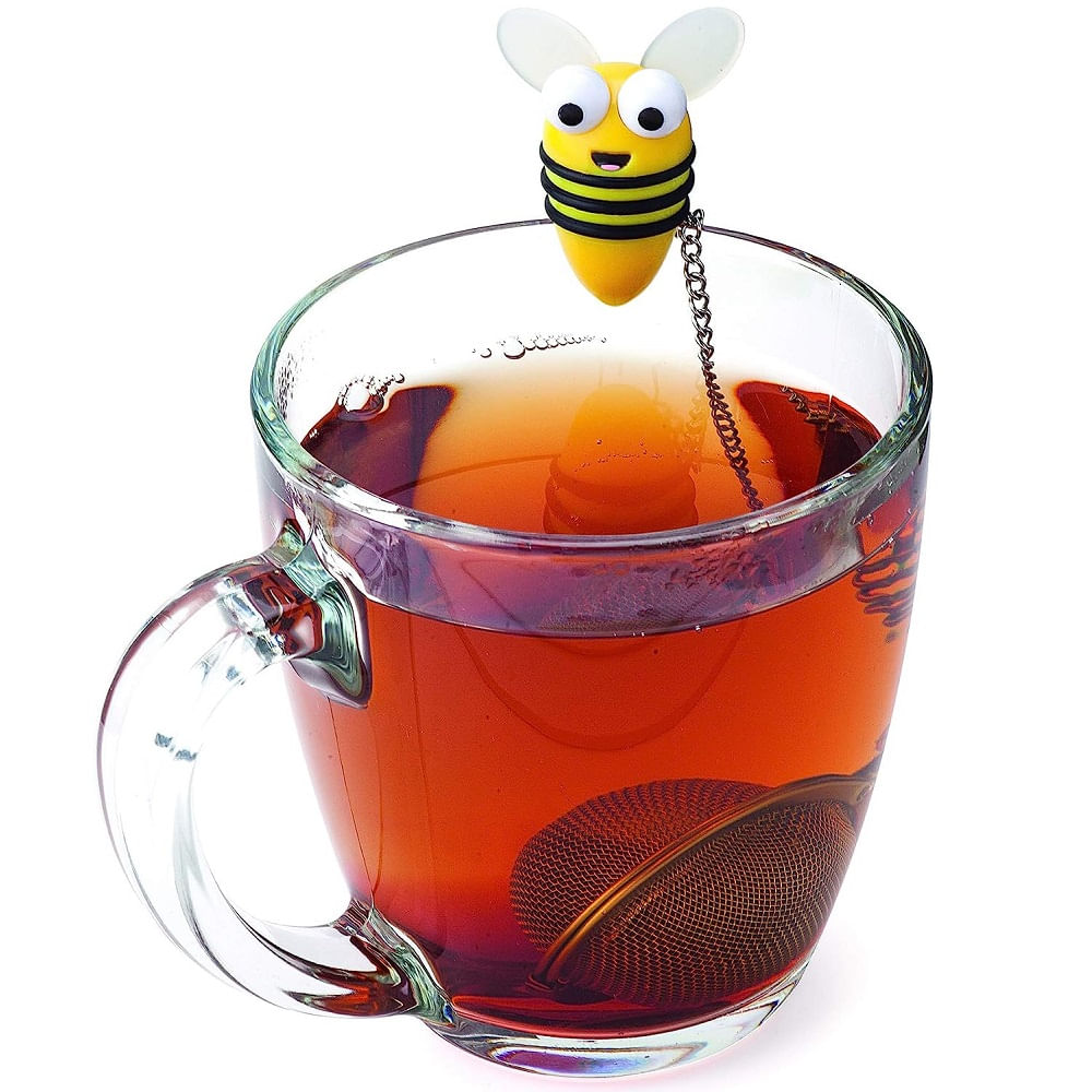 Caixa de Cha em bambu com infusor ABELHINHA - Utensilios do Chef